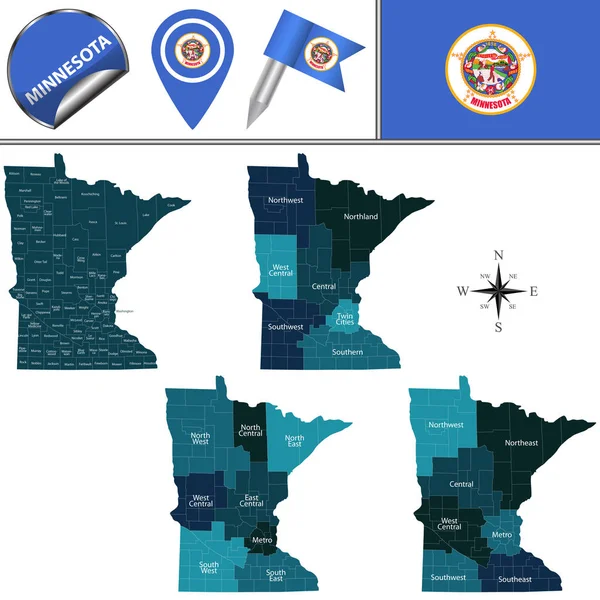 Mn map Vector Art Stock Images | Depositphotos
