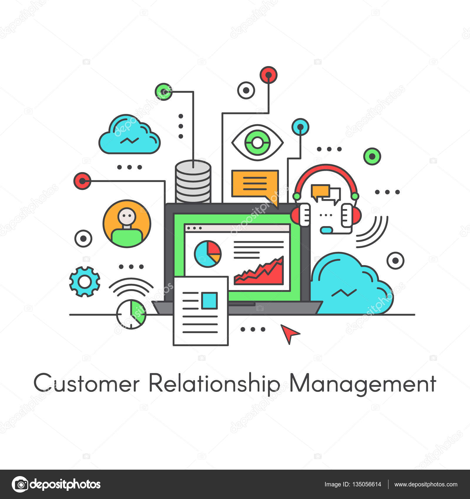 Customer relationship management CRM Stock Vector Image by ©Bub0Bub0 ...