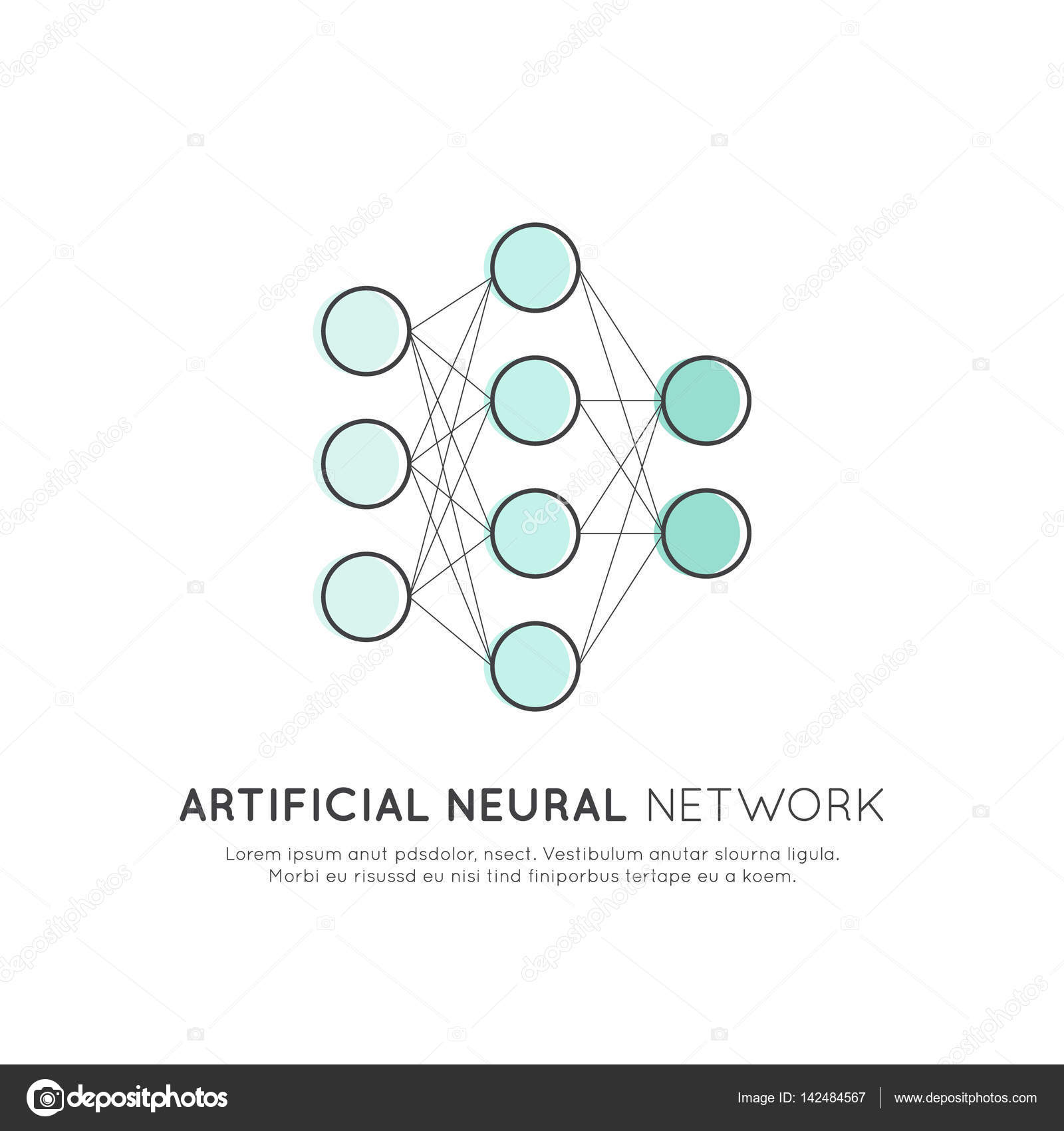 Concept of Neural Network Machine Learning, Artificial Intelligence, Virtual Reality, EyeTap ...
