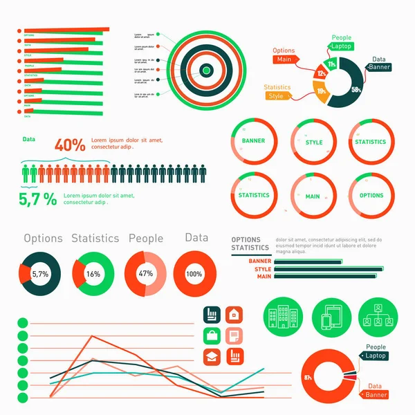 Data visualization and statistic elements for print, website, corporate ...