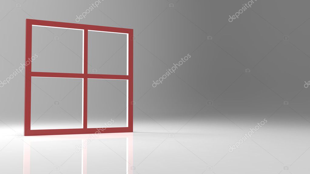 3d rendering abstract blank window frame with nice background co ...
