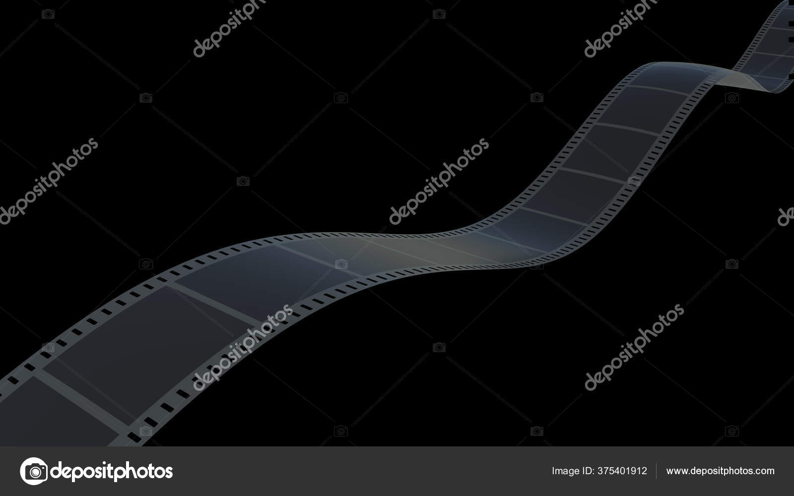 Rendering Film Strip Isolated Black — Stock Photo © nicholashan #375401912