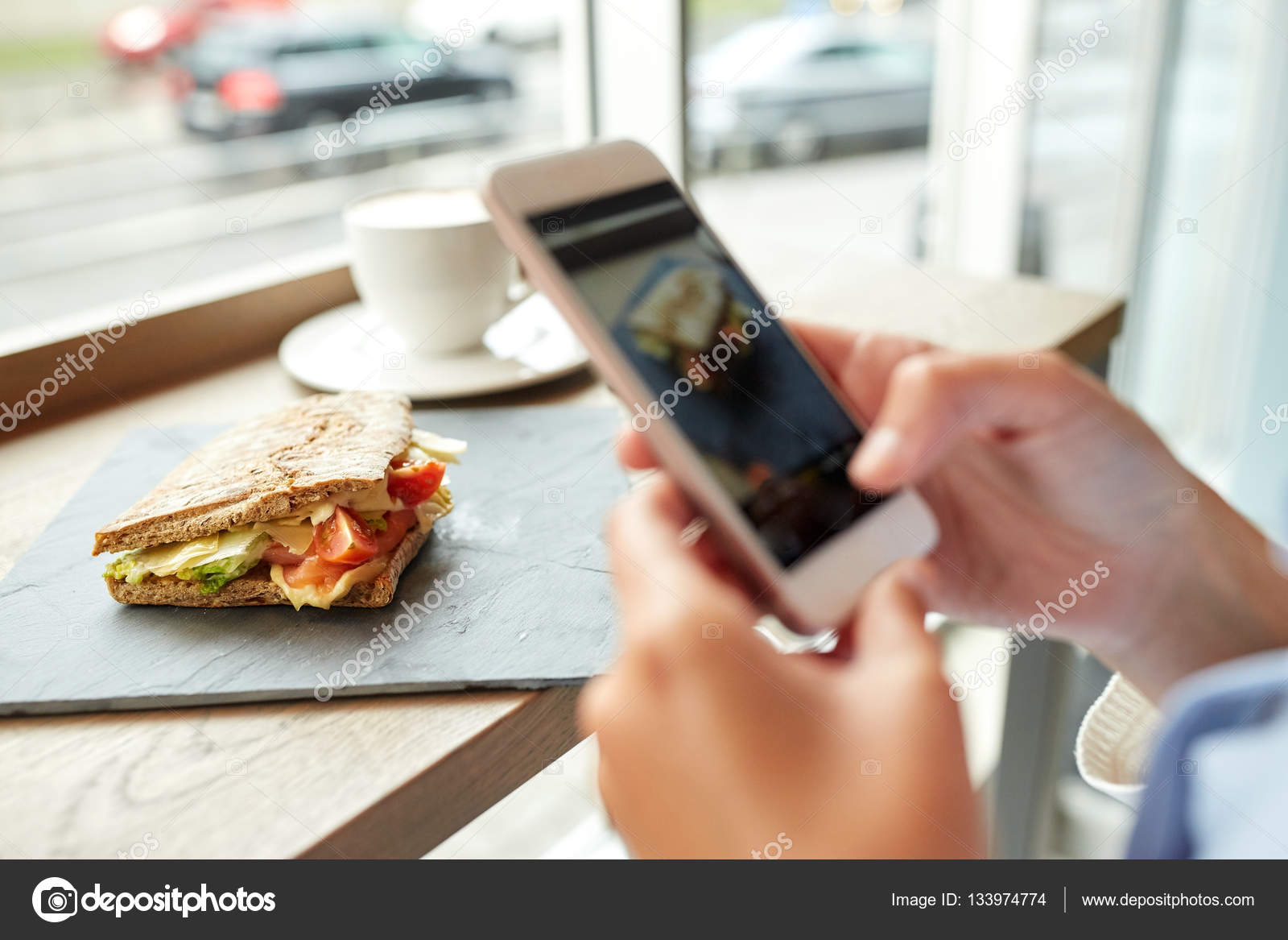 Hands with smartphone photographing food — Stock Photo © Syda ...