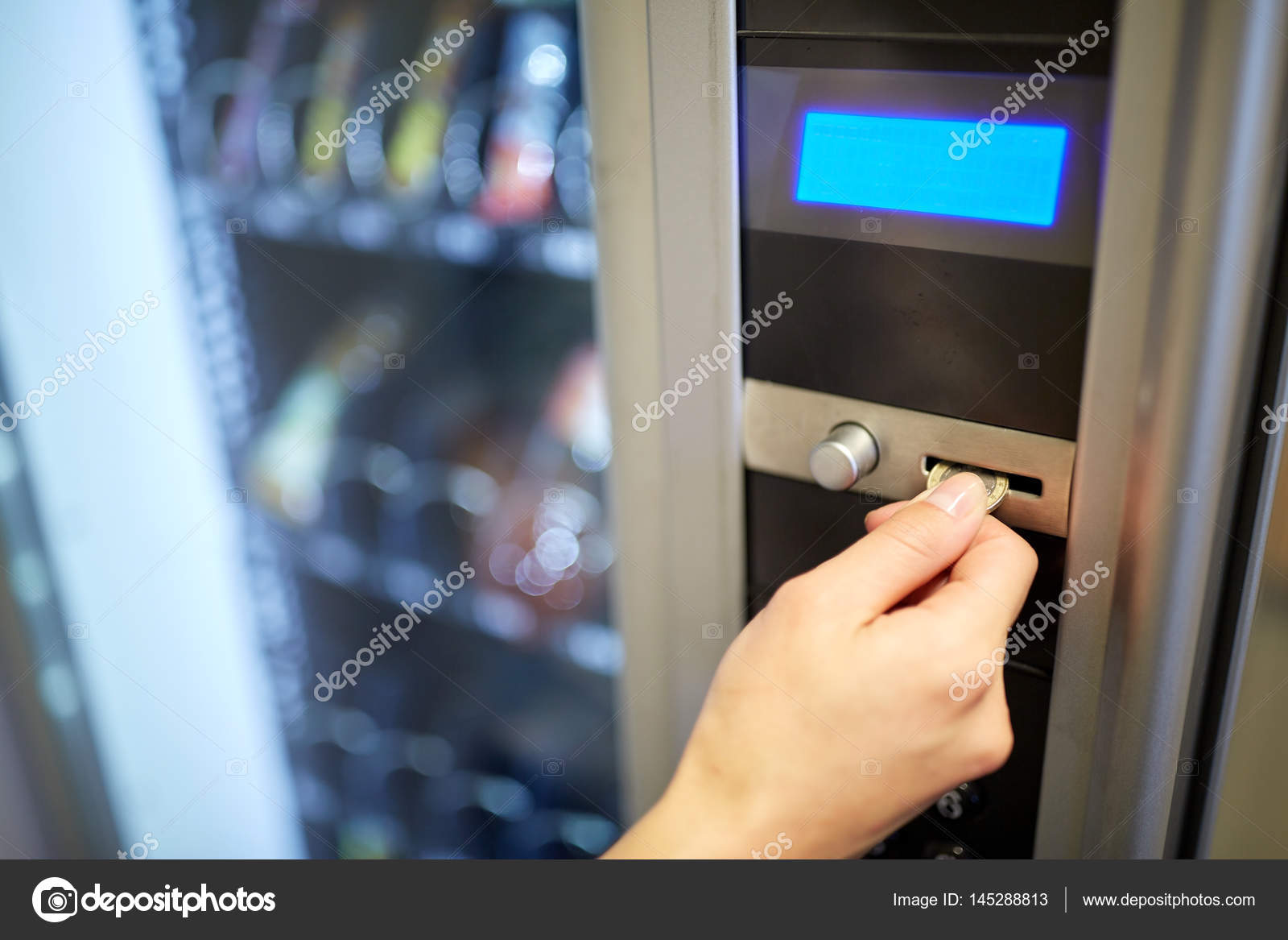 Hand inserting euro coin to vending machine slot — Stock Photo © Syda ...