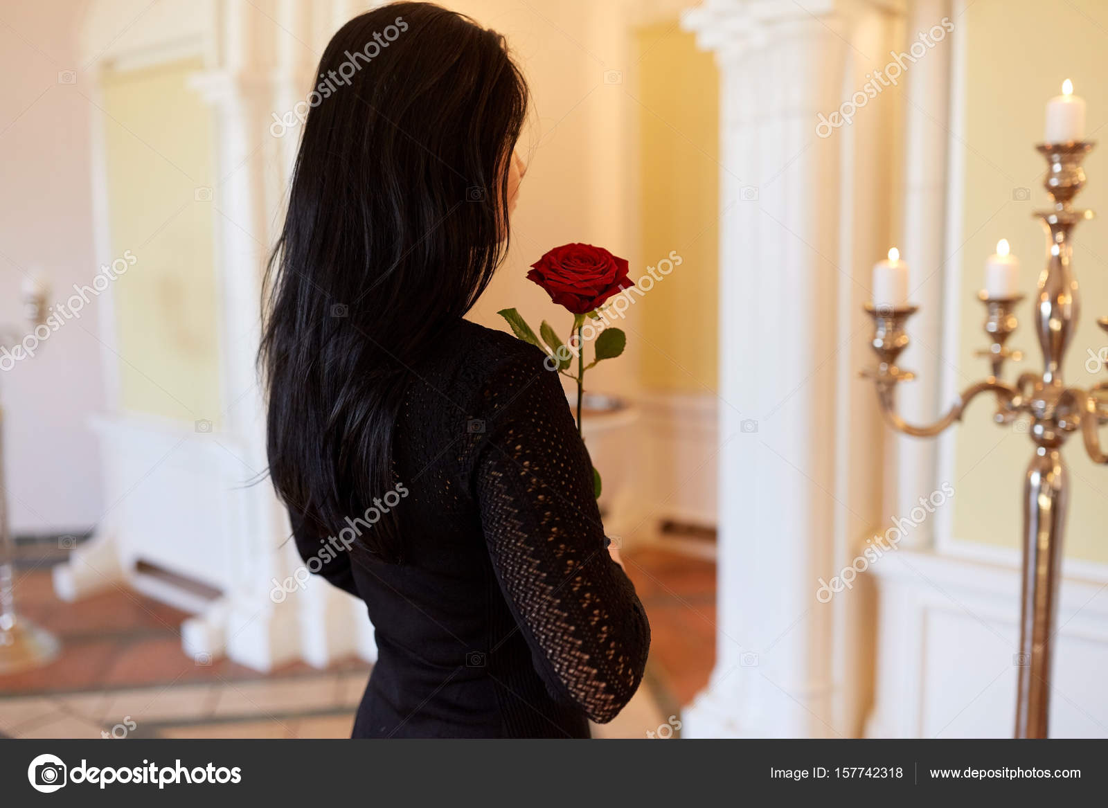 Sad Girl With Red Rose Wallpaper