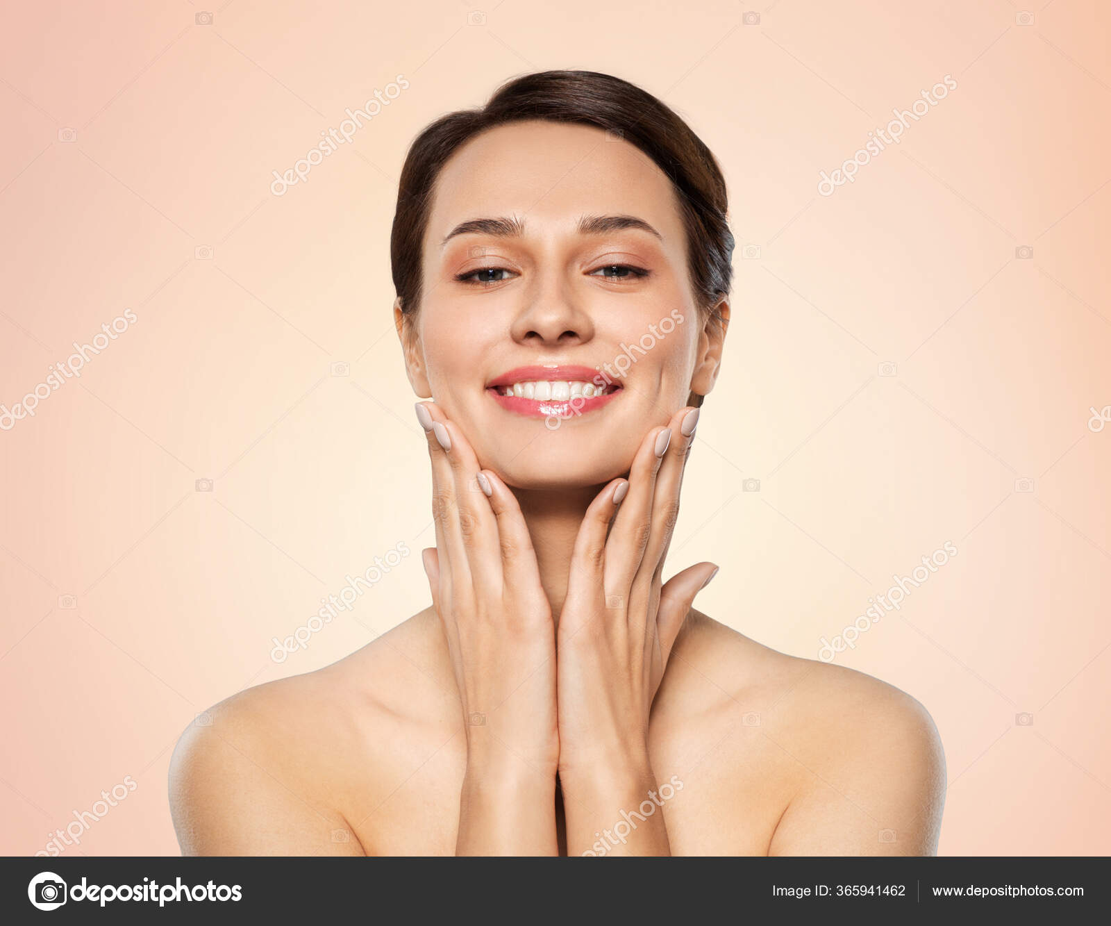 Beautiful young woman with bare shoulder Stock Photo by ©Syda ...