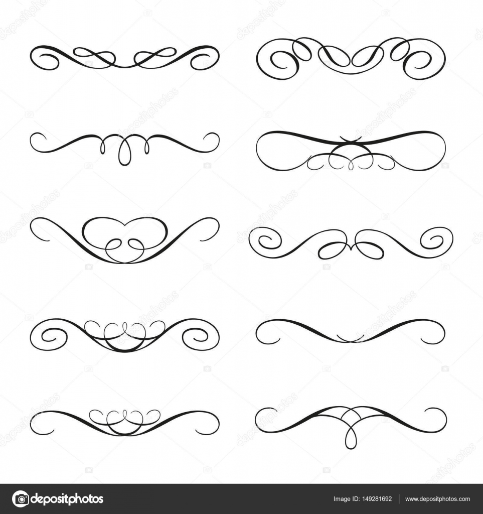Set of calligraphic design elements and page decor Stock Vector by ...