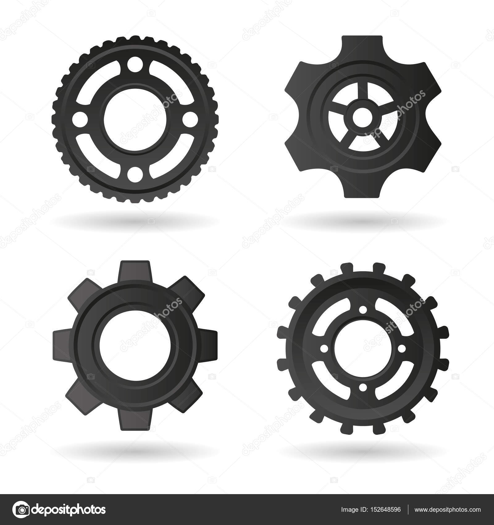 Ruedas de engranajes iconos conjunto Vector de stock #152648596 de ©alvaroc