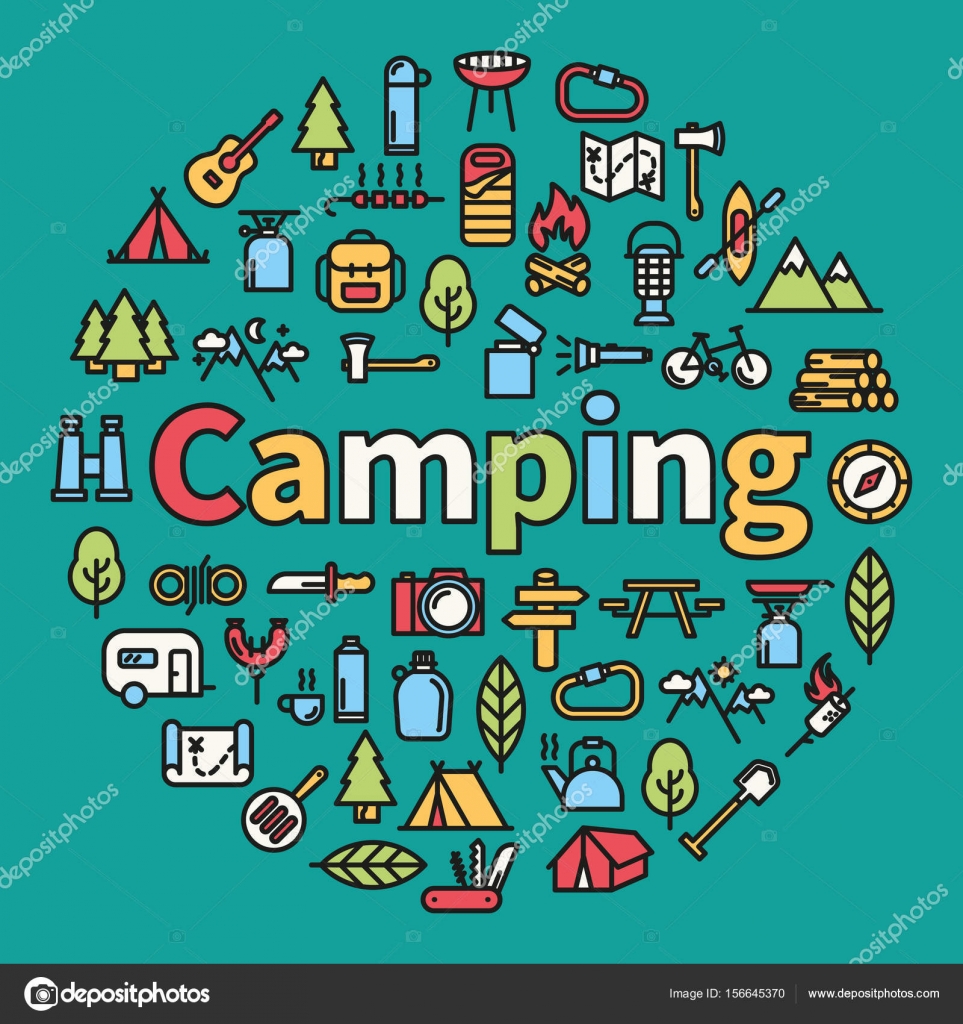 Camping word with icons Stock Vector by ©alvaroc 156645370