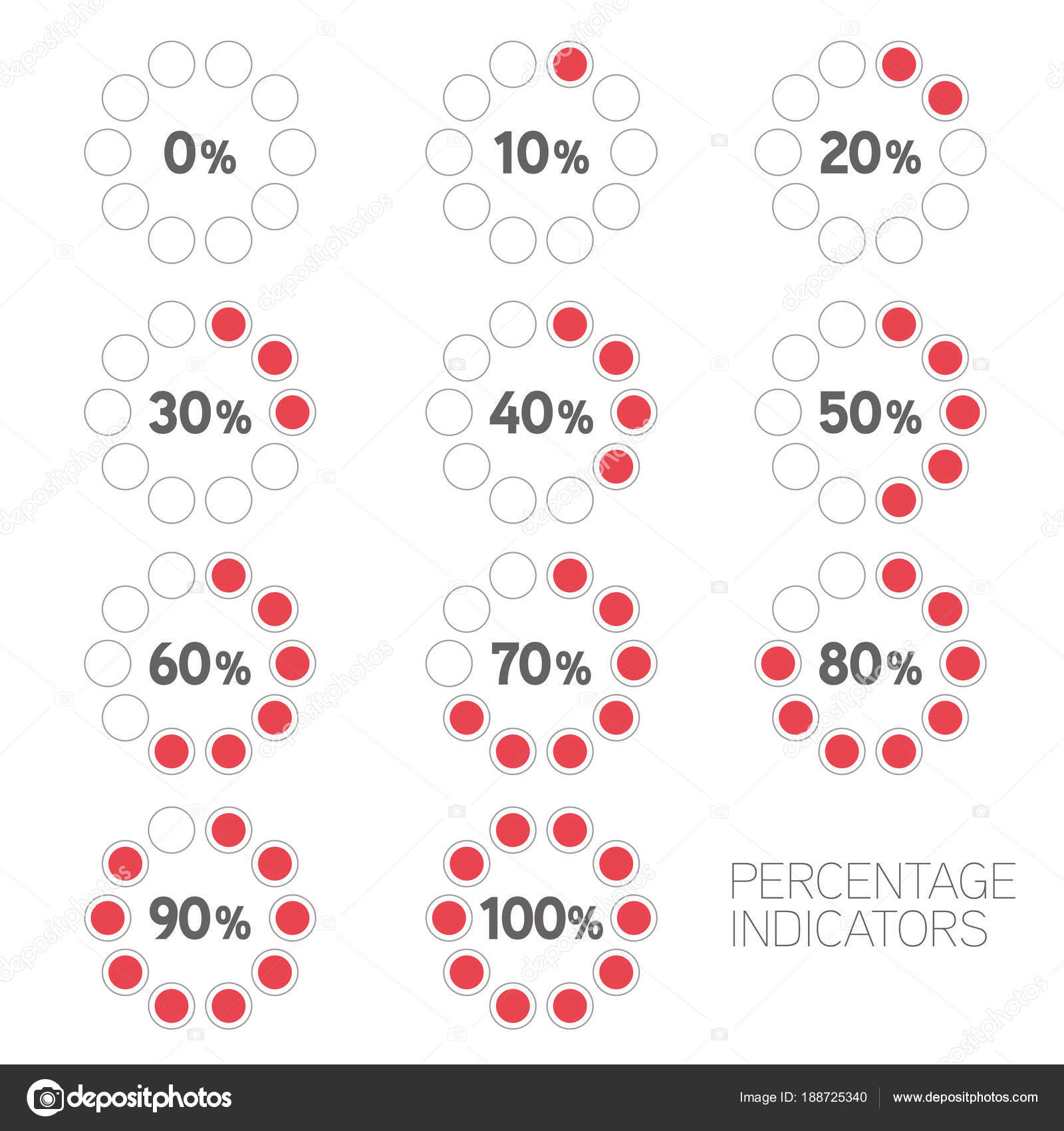 Circular Progress. Ten percentage indicators Vector set Stock Vector ...