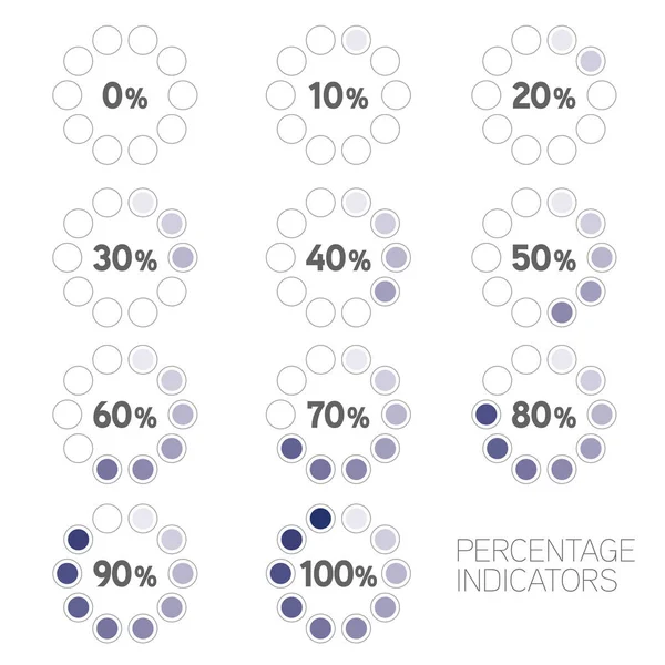 Circular Progress. Ten percentage indicators Vector set Stock Vector ...