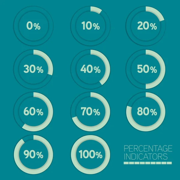Circular Progress. Ten percentage indicators Vector set — Stock Vector ...