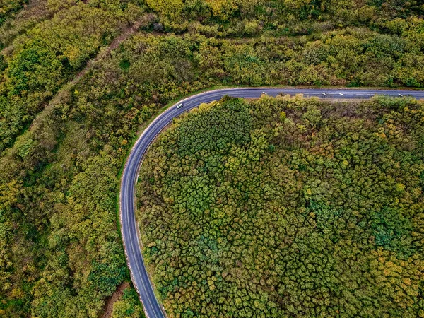Aerial view of a curly road — Stock Photo © anderm #178456258