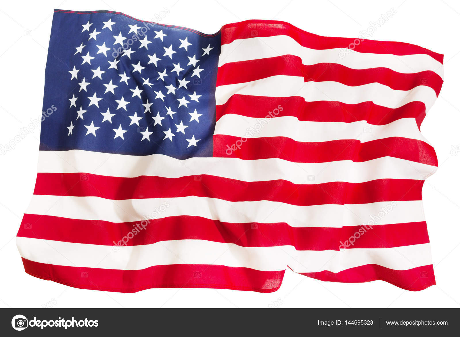 Textile ruffled American flag Stock Photo by ©serrnovik 144695323