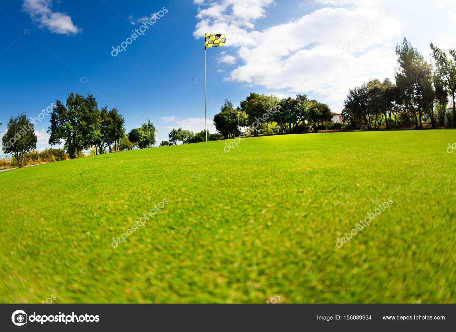 Green golf course — Stock Photo © serrnovik #156089934