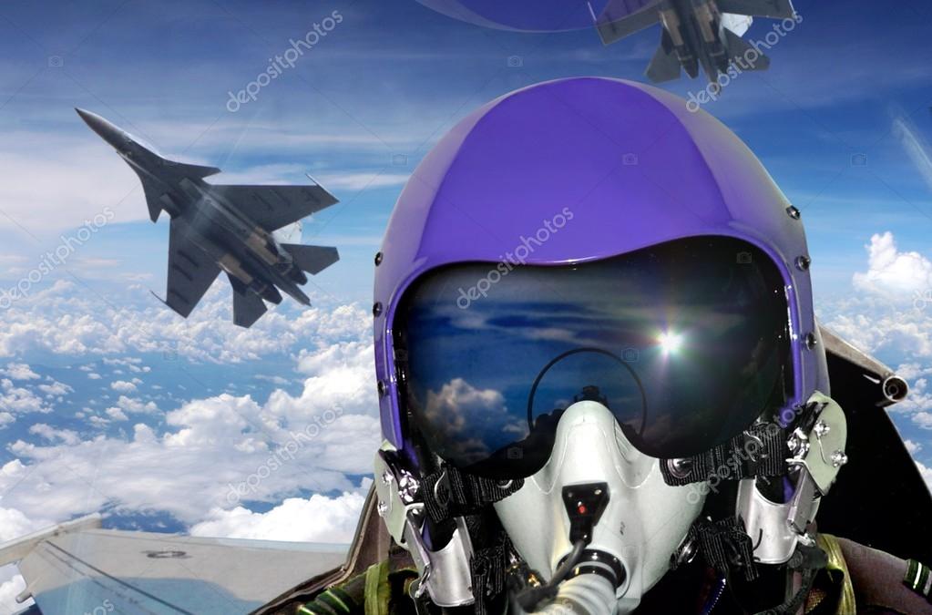 Jet fighter pilot cockpit view — Stock Photo © razihusin #125270430