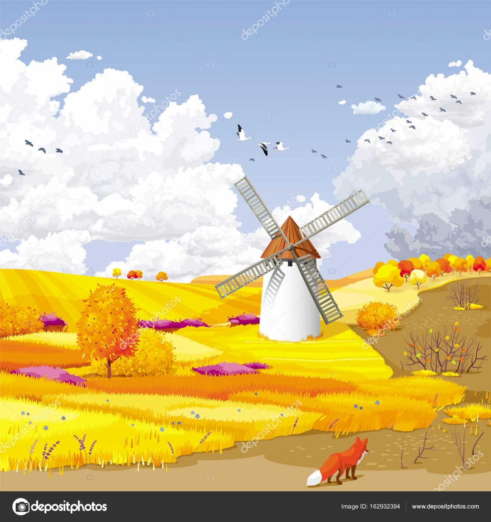 Autumn vector landscape Stock Vector Image by ©LisaShu #162932394