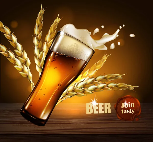 Beer background. Highly realistic illustration with the effect Stock ...