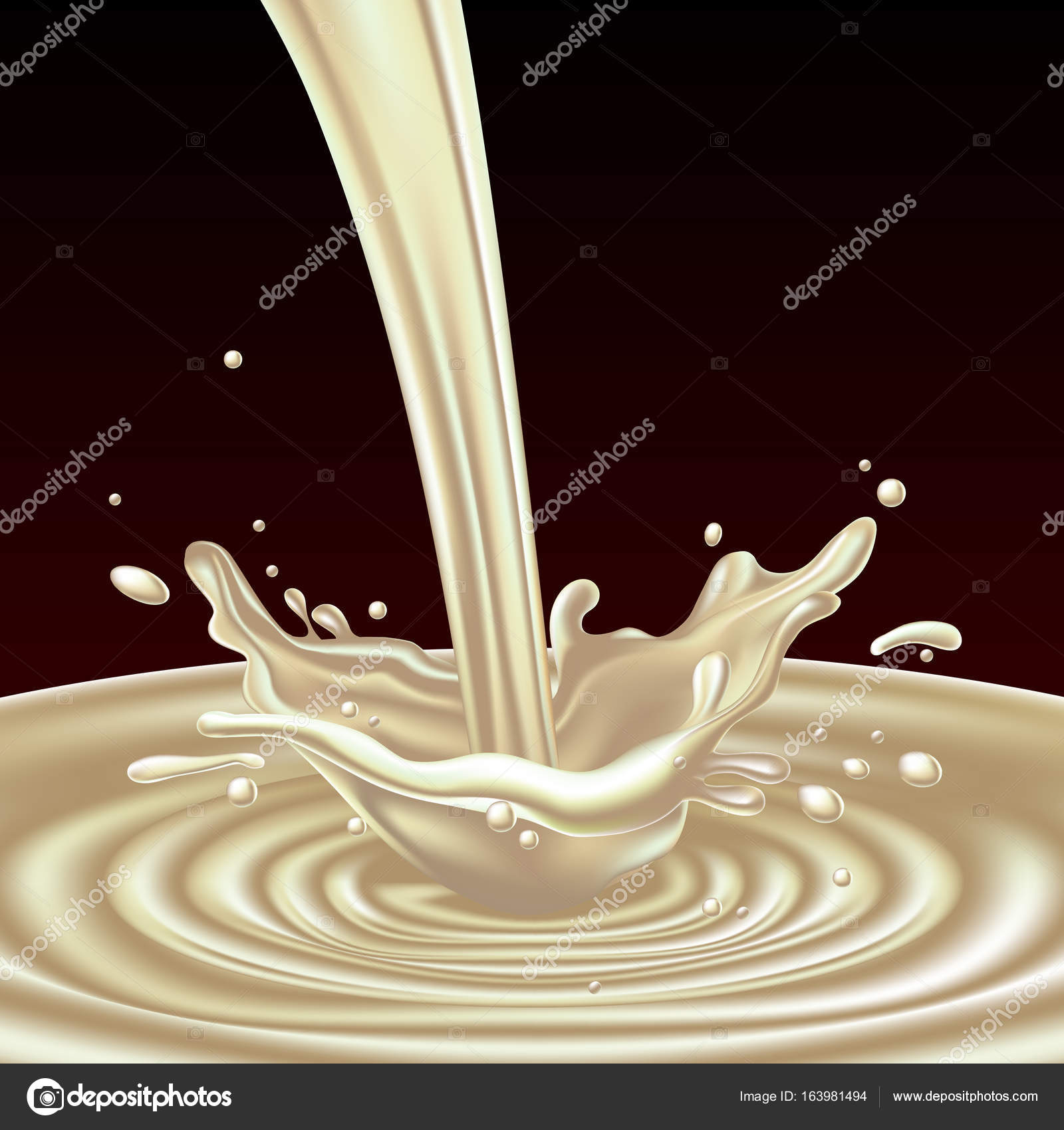 Milk splash, high detailed realistic illustration Stock Vector by ...