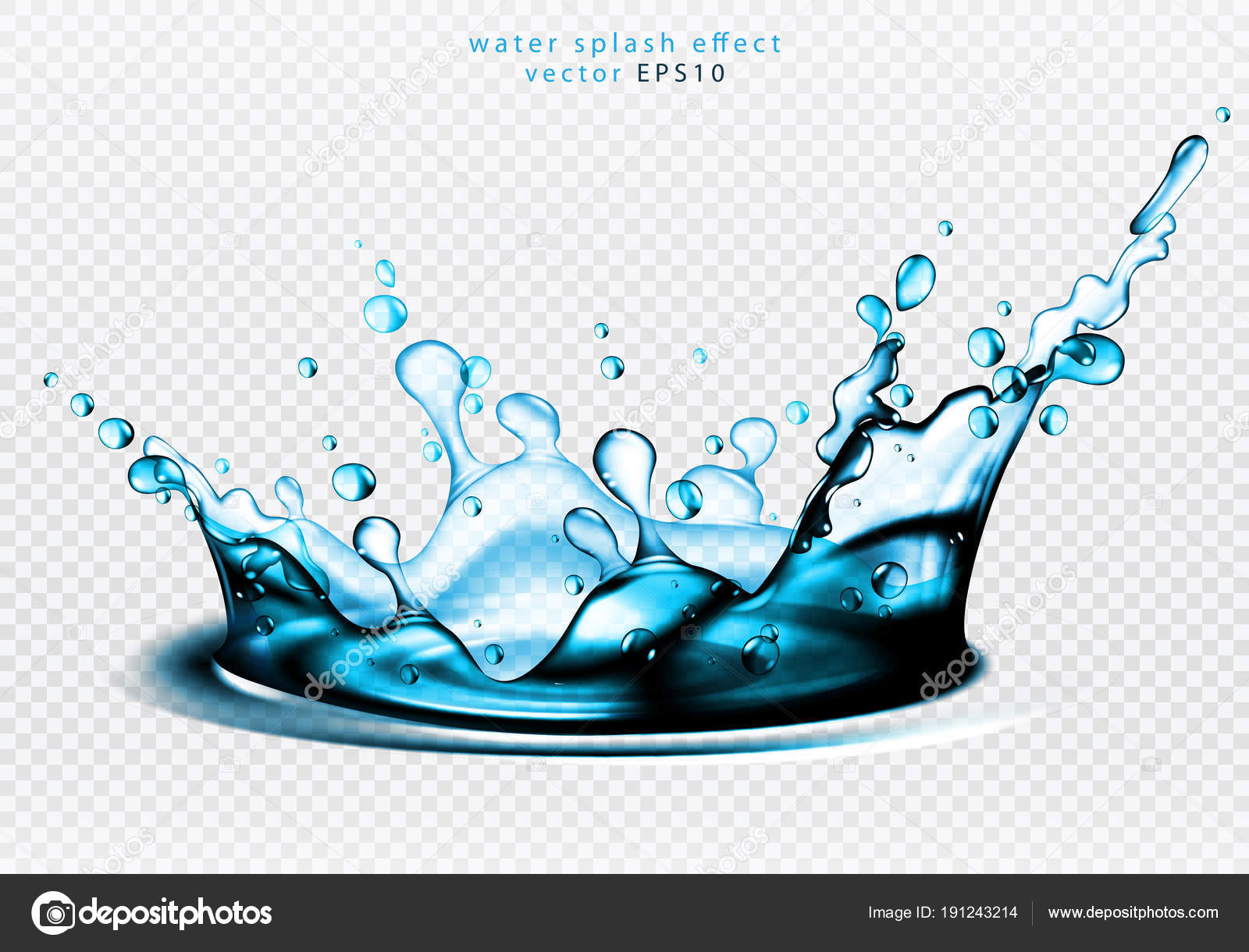 Water splash effect. High detailed realistic illustration Stock Vector ...