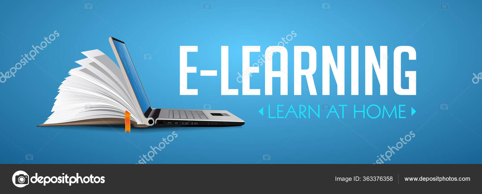 Computer Book Knowledge Base Concept Laptop Elearning Idea Stay Home Stock Vector Image by ...