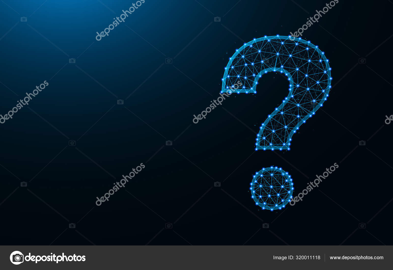 Question mark low poly design, abstract geometric template, punctuation ...