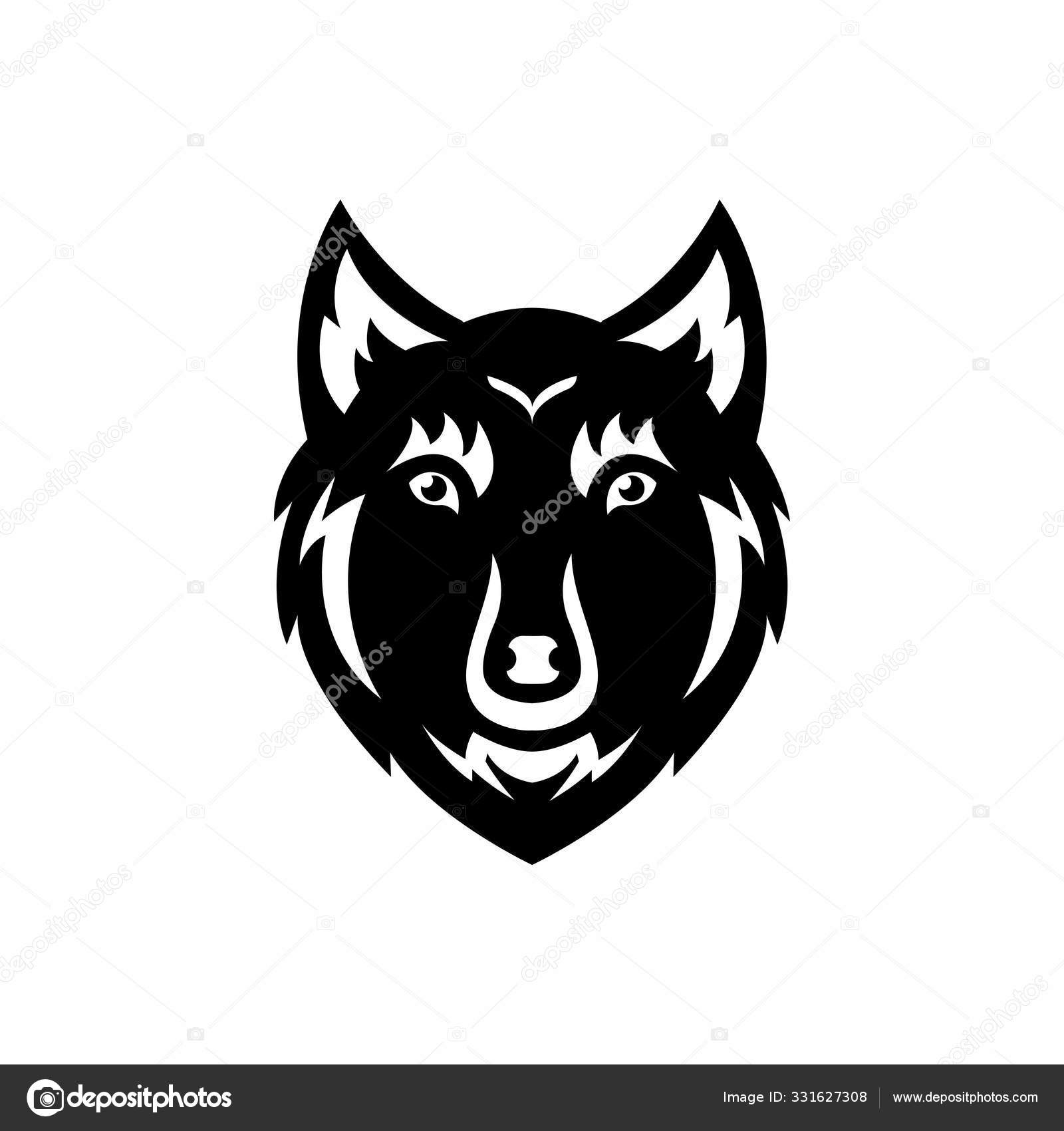 Wolf face glyph icon, vector illustration isolated on white background ...