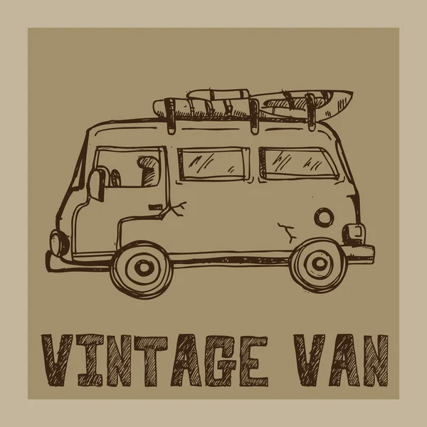 Vintage van drawing graphic design objects Stock Vector Image by ...