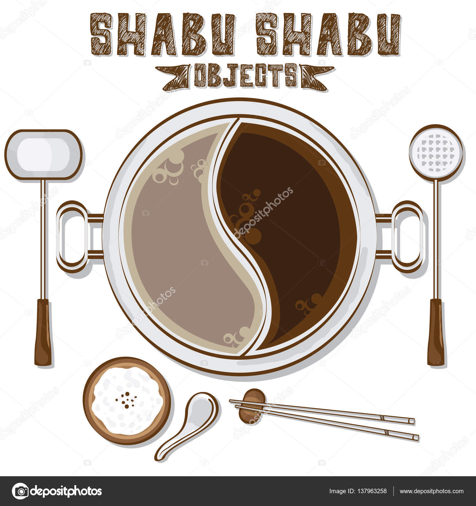 Shabu pot object Stock Vector by ©foontntd 137963258