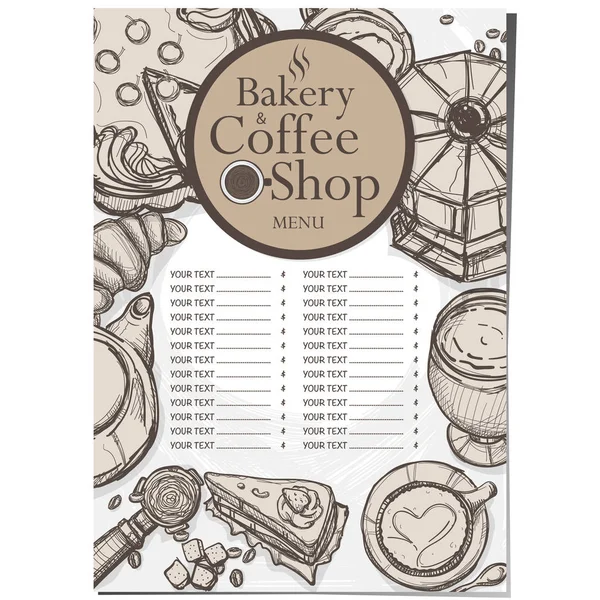 Menu Coffee Shop Cafe Restaurant Template Design Hand Drawing Graphic ...