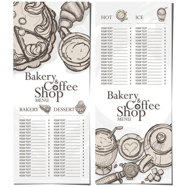 Menu Coffee Shop Cafe Restaurant Template Design Hand Drawing Graphic ...