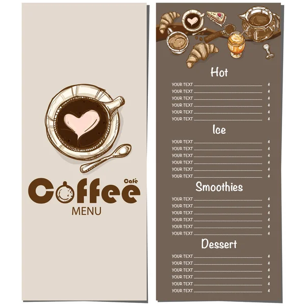 Menu Coffee Shop Cafe Restaurant Template Design Hand Drawing Graphic ...