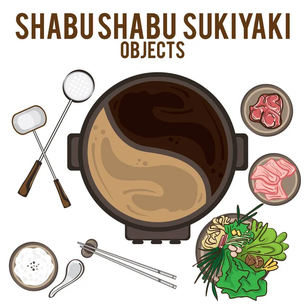 Shsbu sukiyaki hand drawing graphic objects food Stock Vector Image by ...
