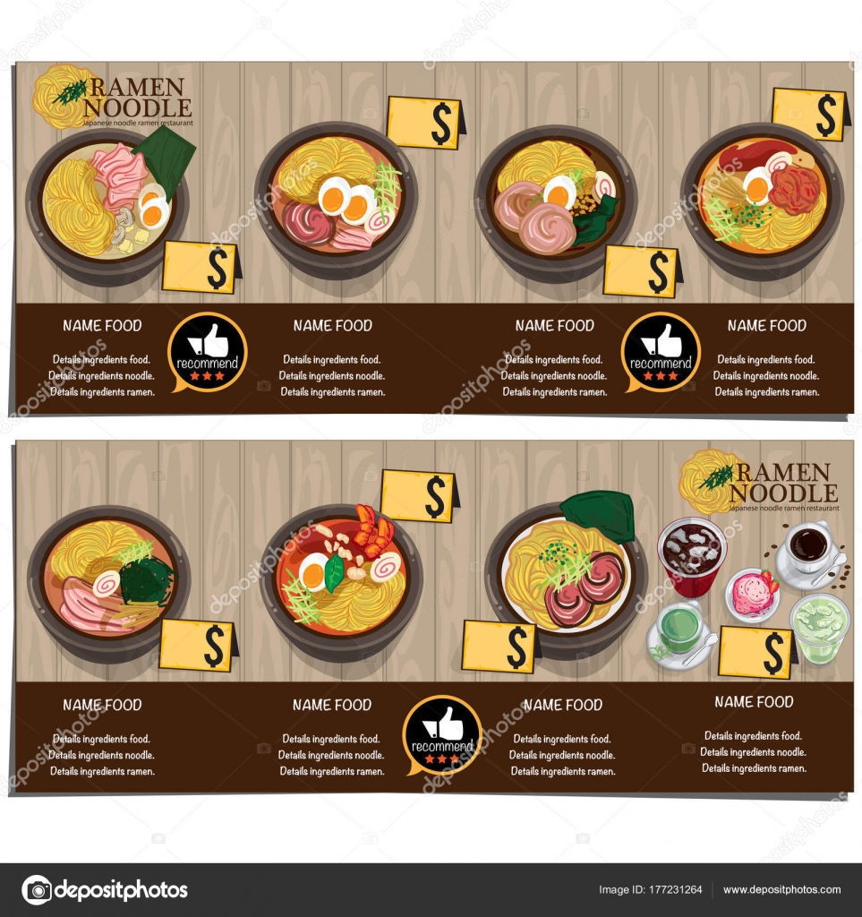 Menu Ramen Noodle Japanese Food Template Design Stock Vector by ...