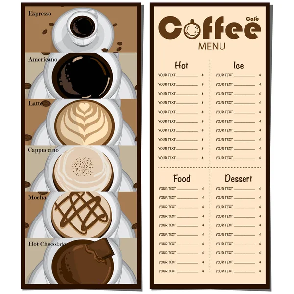 Menu Coffee Shop Cafe Restaurant Template Design Hand Drawing Graphic ...