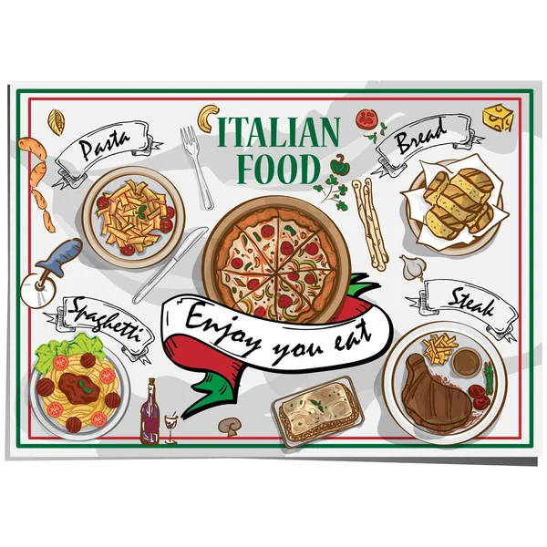 Menu italian food template design hand drawing graphic Stock Vector by ...