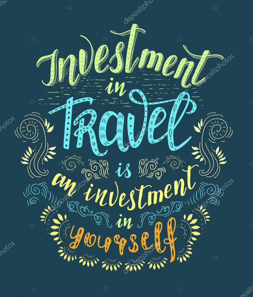 Viajar. Ilustración dibujada a mano vectorial para impresión de ...