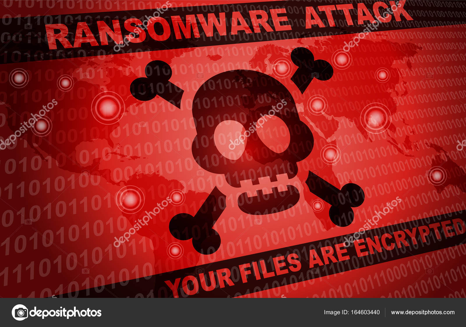 Ransomware Attack Malware Hacker Around The World Background Stock ...