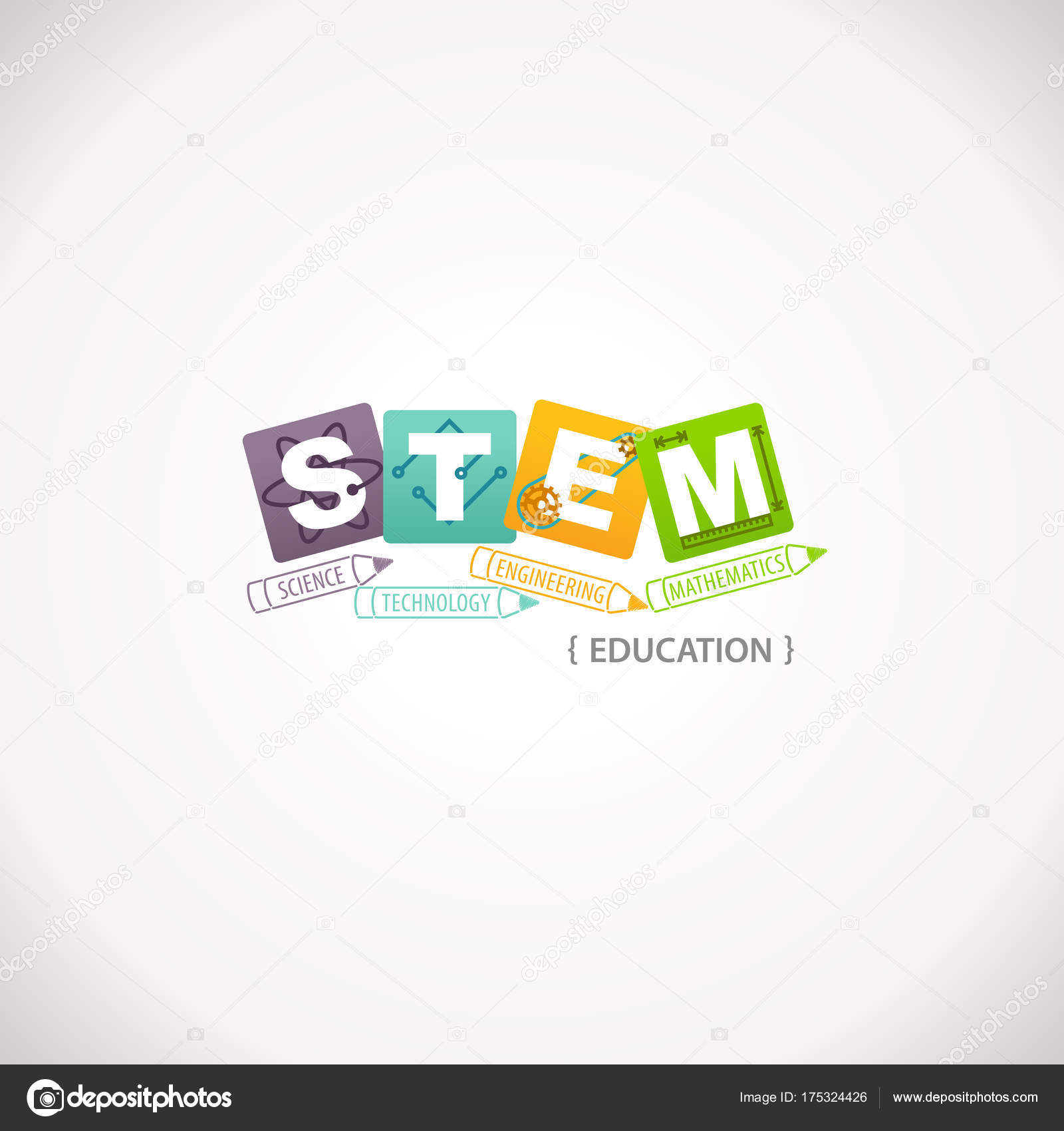 Stem Education Concept Logo Science Technology Engineering Mathematics ...