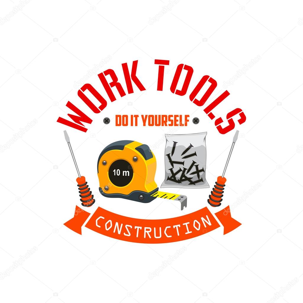 Construction work tools label Stock Vector Image by ©Seamartini #128278488