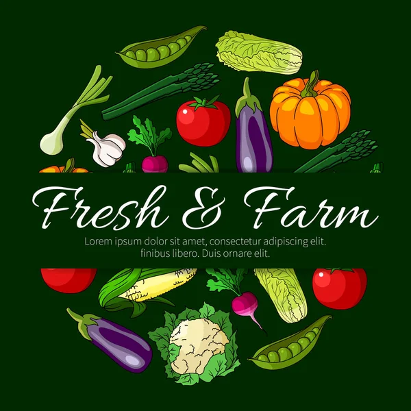Chopping board sign with farm fresh vegetables Stock Vector by ...
