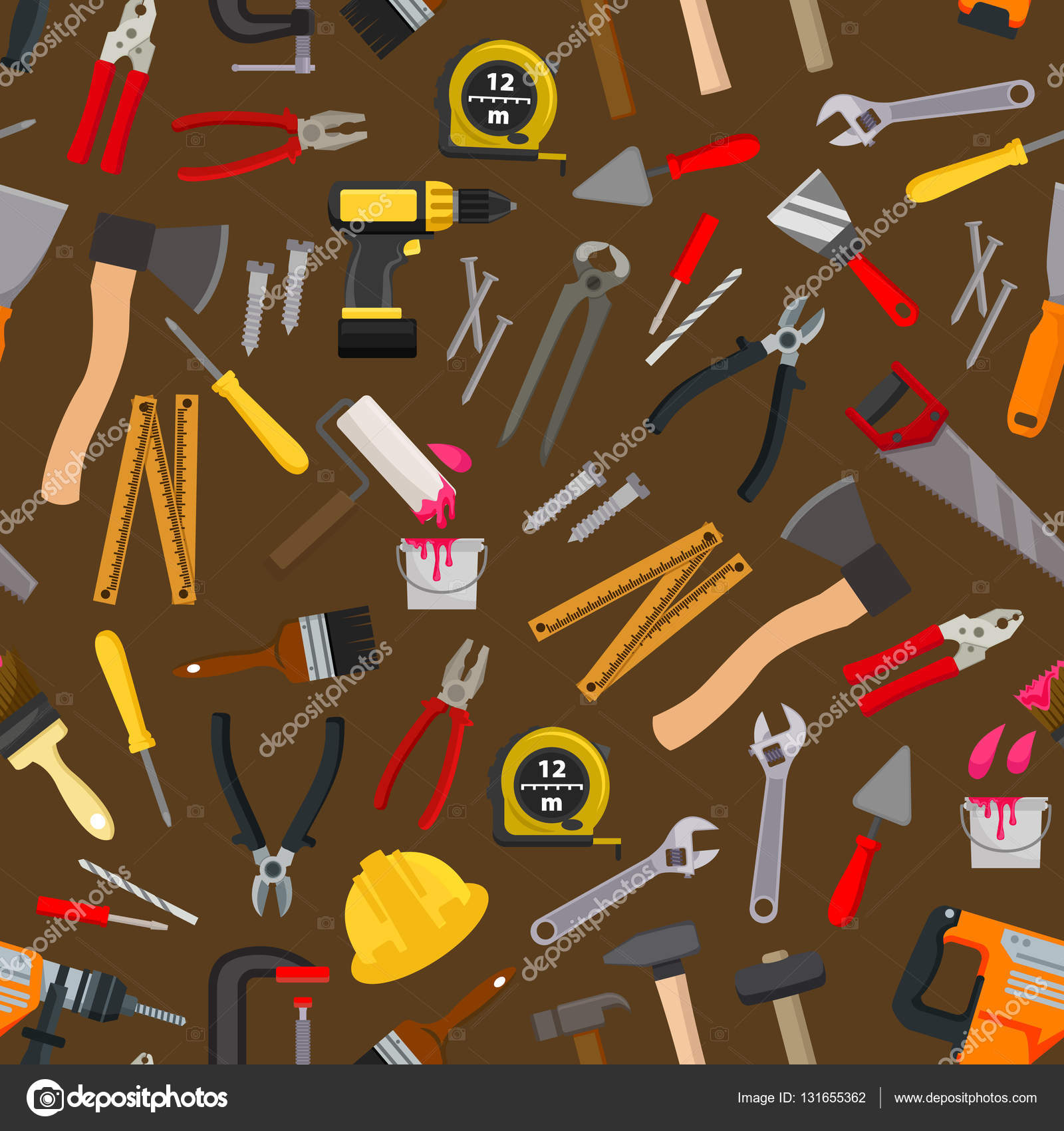 Work tool, repair instrument seamless pattern Stock Vector Image by ...