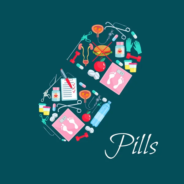 Vector pill poster of medical healthcare Stock Vector Image by ...