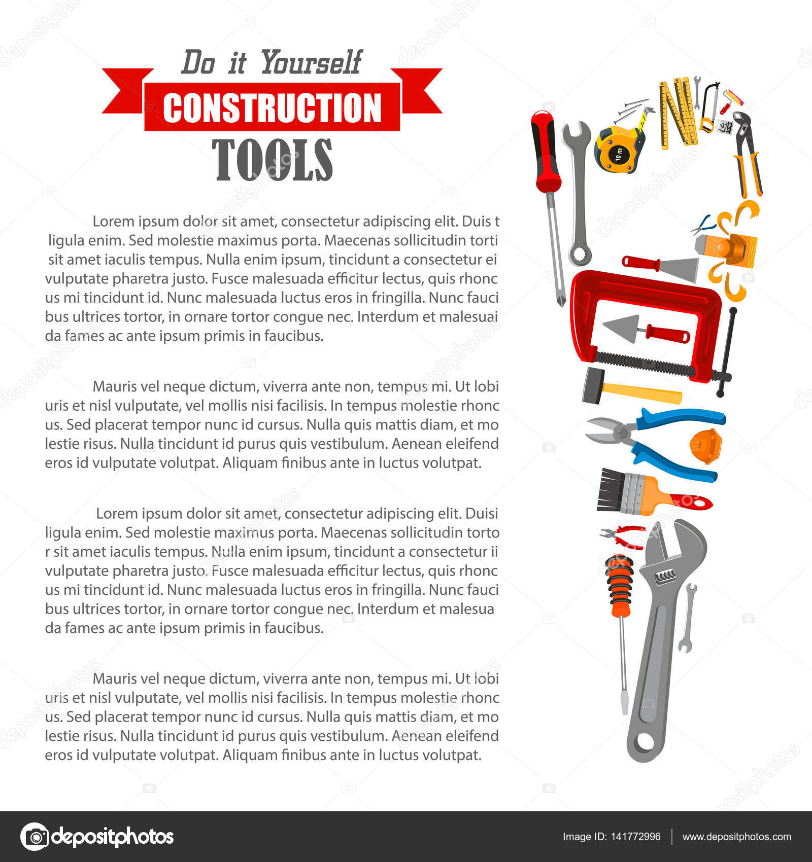 Hand saw with work tool poster for DIY design Stock Illustration by ...