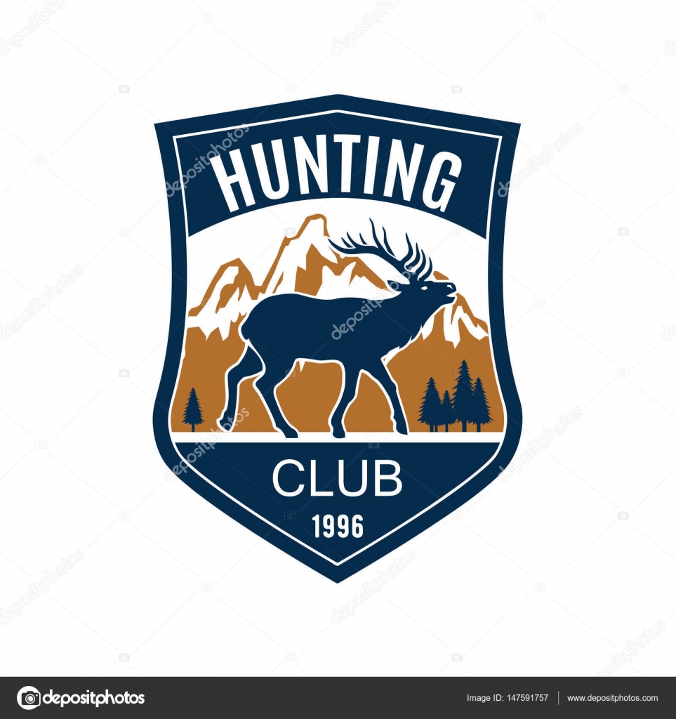 Hunter club badge with deer, hunting sport design Stock Vector by ...