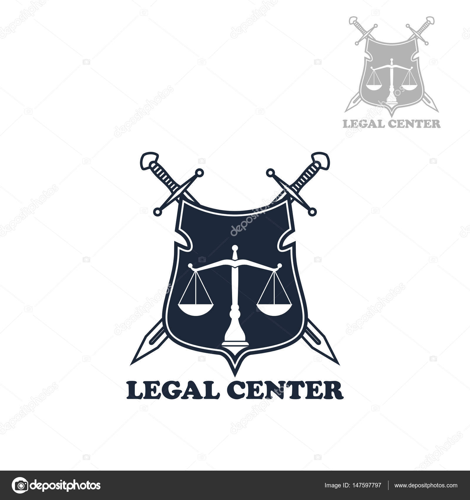 Lawyer office heraldic shield badge with swords Stock Vector by ...