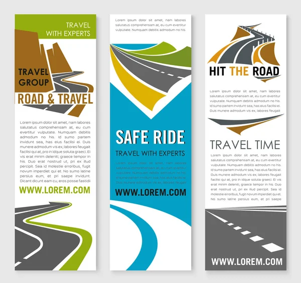 Road travel and highway service banner template Stock Vector by ...