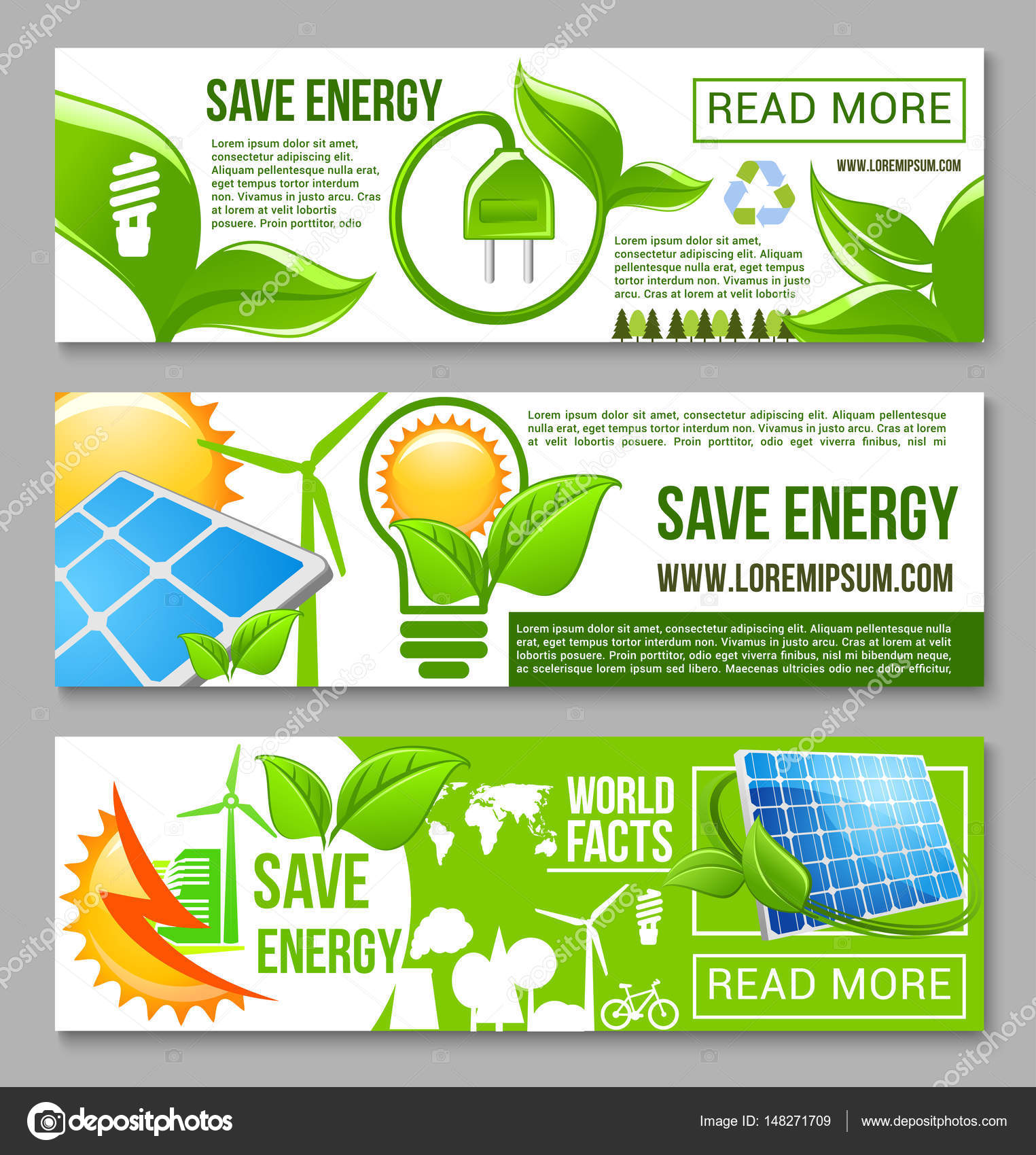 Eco green energy saving banner set design Stock Vector by ©Seamartini ...
