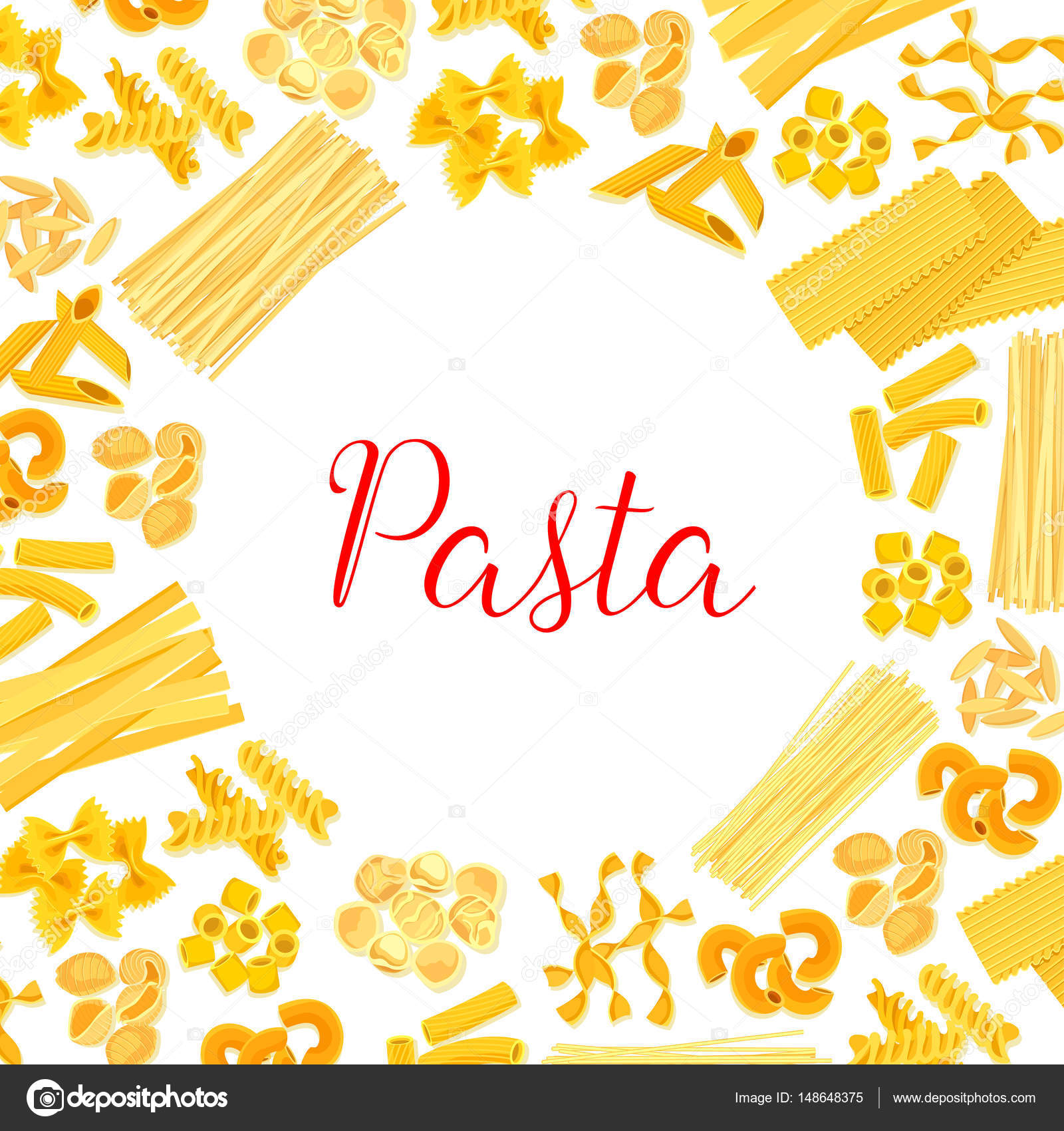 Italian pasta, spaghetti, macaroni poster design Stock Vector Image by ...