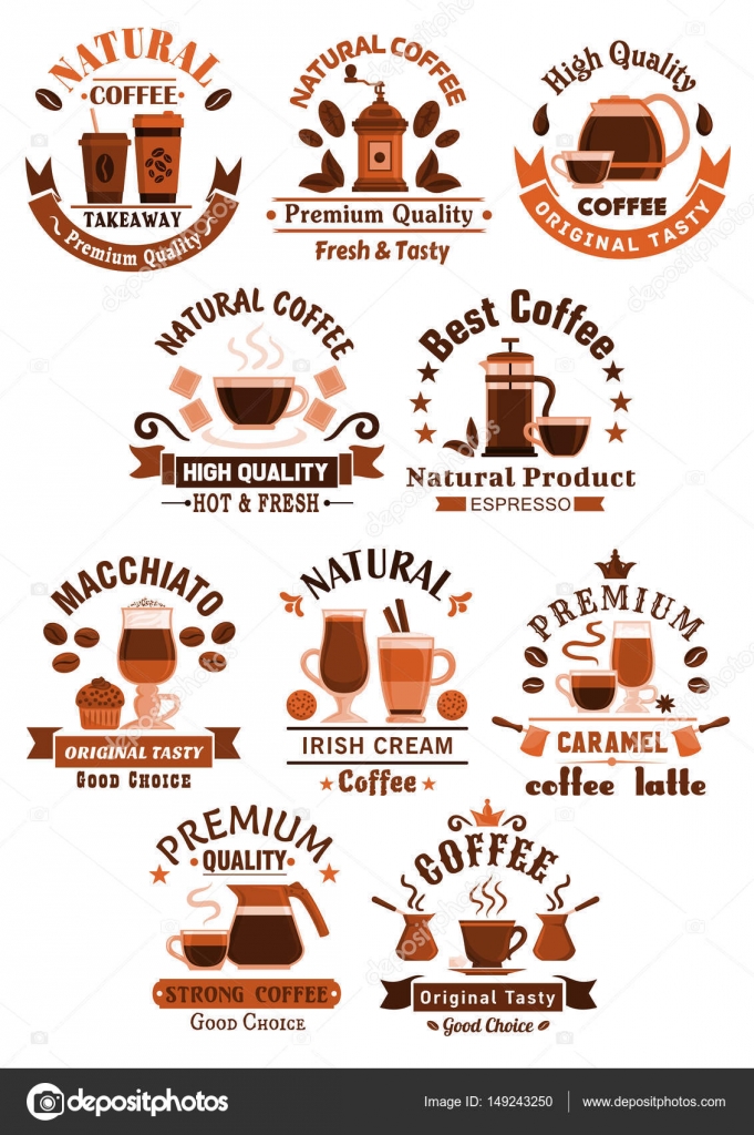 Coffee vector icons for cafeteria or cafe Stock Vector Image by ...